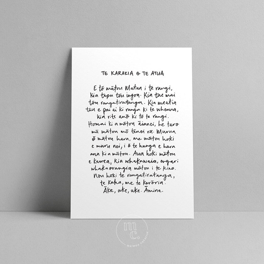 Te Karakia O Te Atua A3 Print – Te Kōhao Whare Taonga
